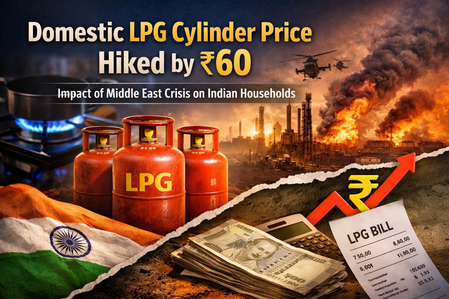 Domestic LPG cylinder Price Hike 2026: Cylinder Cost Up ₹60